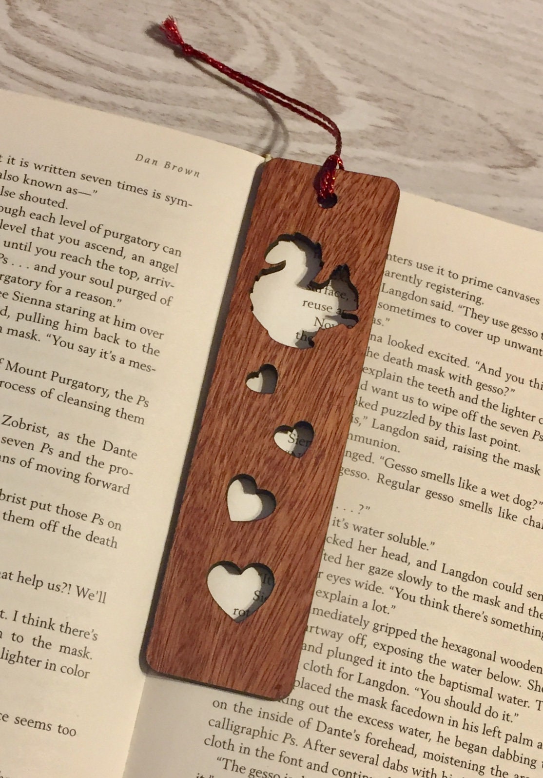 Squirrel Wooden Bookmark Red Squirrel With Hearts | Etsy