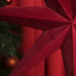 Red Flocking Star Lanterns, Large Hanging Star Lights ,7-pointed ...