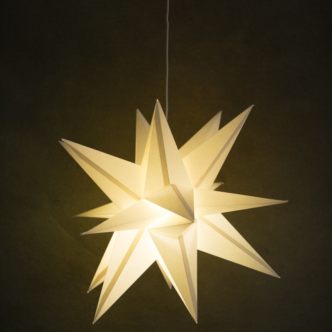 Polygonal Paper Star Lanterns White Hanging Star Lamp | Etsy