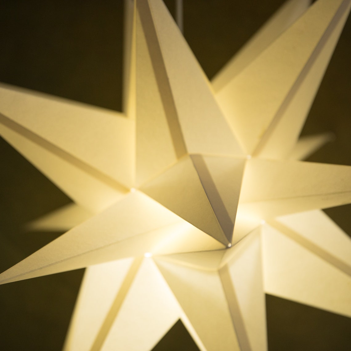 Polygonal Paper Star Lanterns White Hanging Star Lamp | Etsy