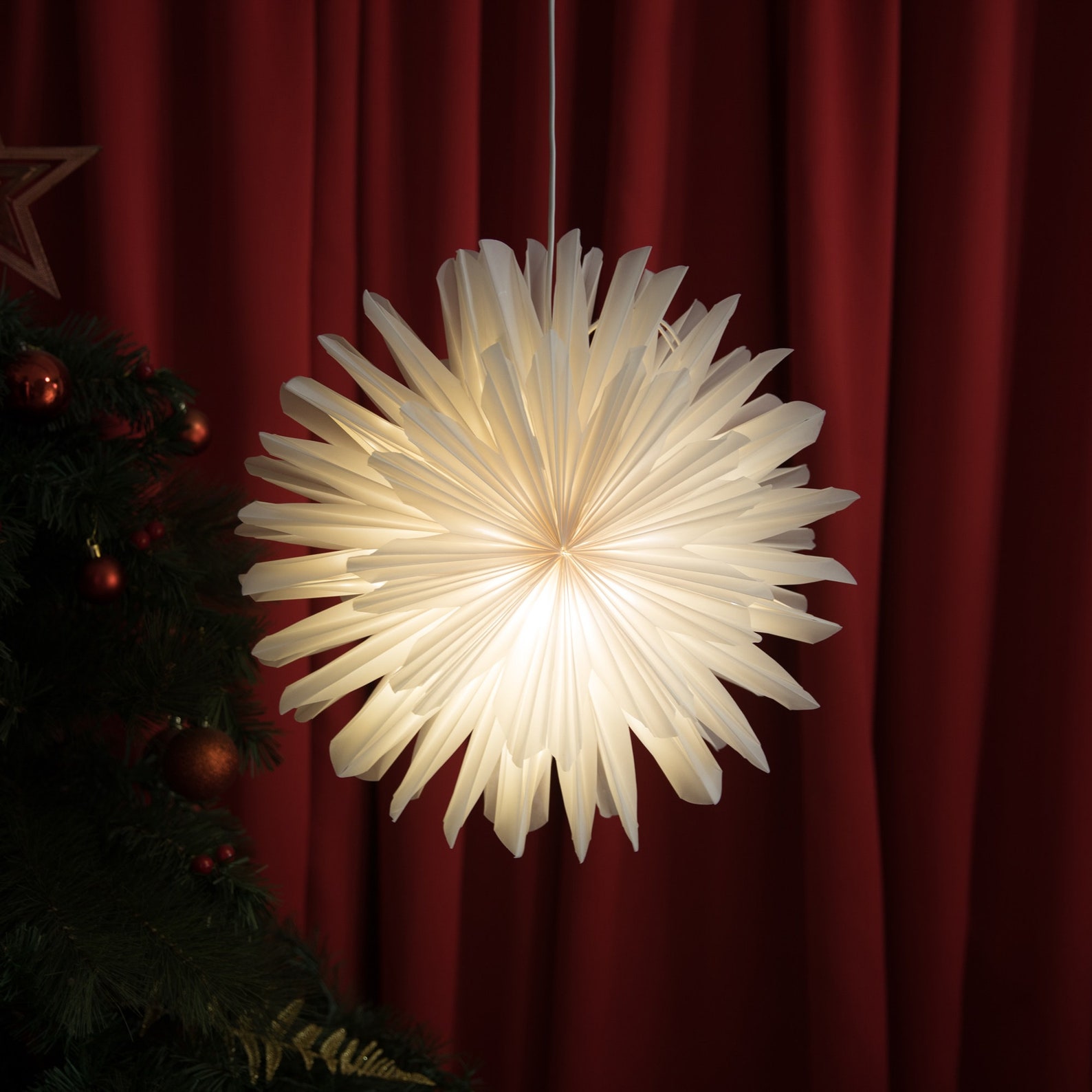 White Snowflake Lanterns Hanging Star Lights home - Etsy