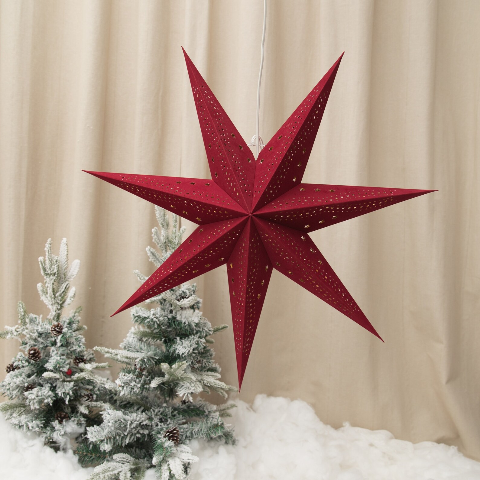 Flocking Paper Star Lantern Blue Gold Green and Gray Paper - Etsy