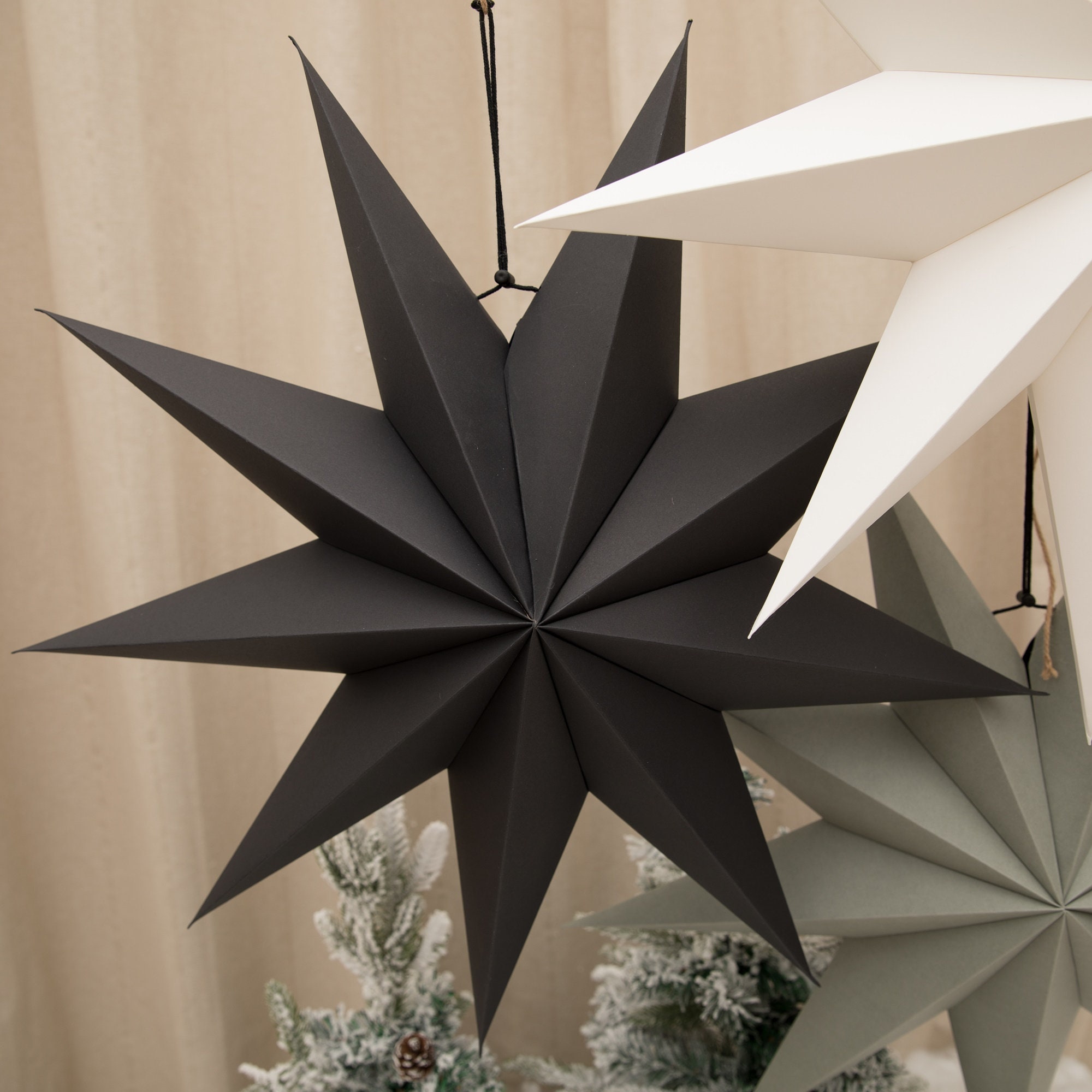 9-pointed Paper Star Lanterns 24inch Hanging Star Lampshade - Etsy