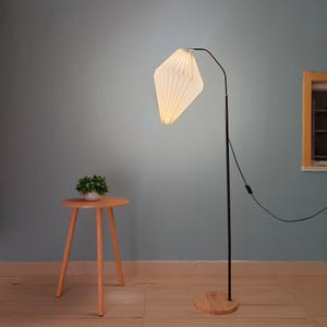 VINDEED Origami Floor Lamp White Minimalist Paper Lampshade Lamps Indoor Cord With Plug Etsy