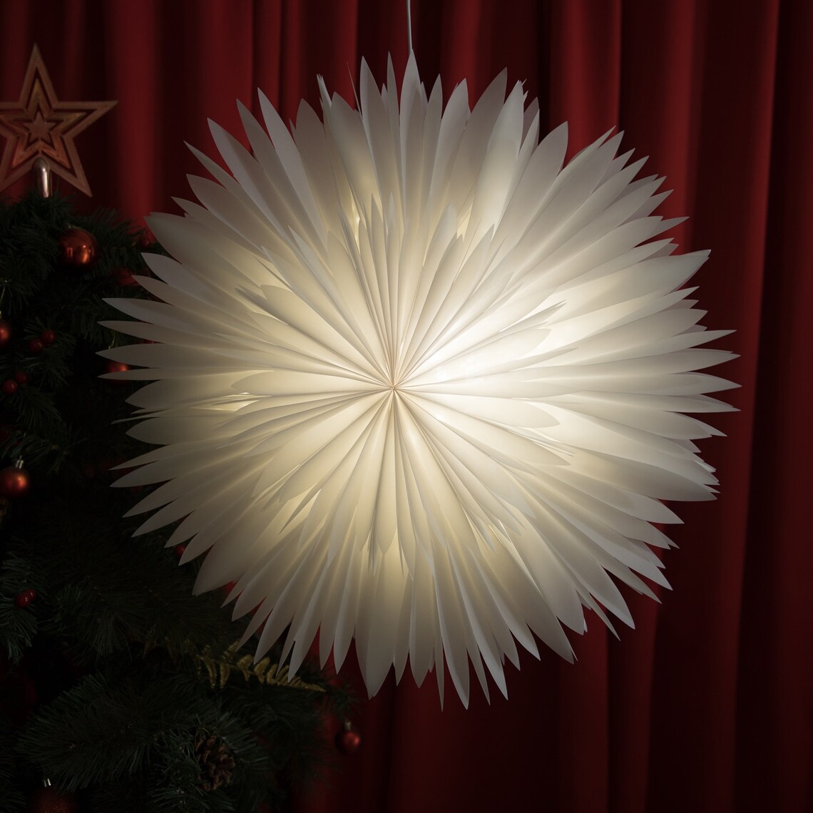 White Snowflake Lanterns Hanging Star Lights home - Etsy