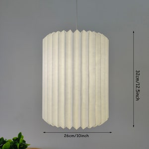 Cylindrical Paper Origami Lampshade, White Hanging Lamp, Paper Pendent ...