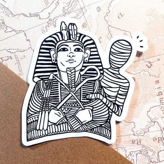 King Tut Sarcophagus Mummy Sticker Egyptian Archeology - Etsy
