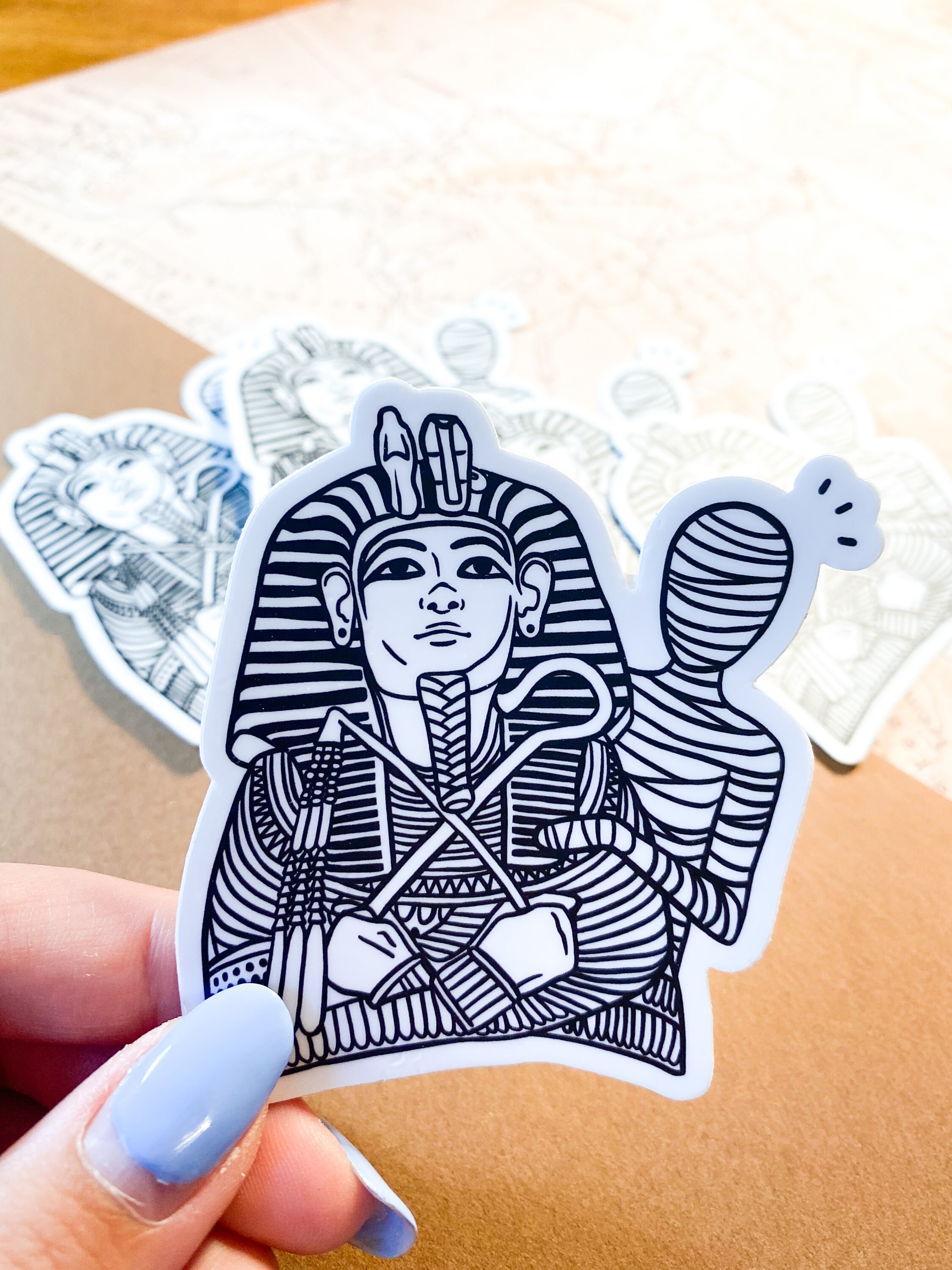King Tut Sarcophagus Mummy Sticker, Egyptian Archeology History Museum ...