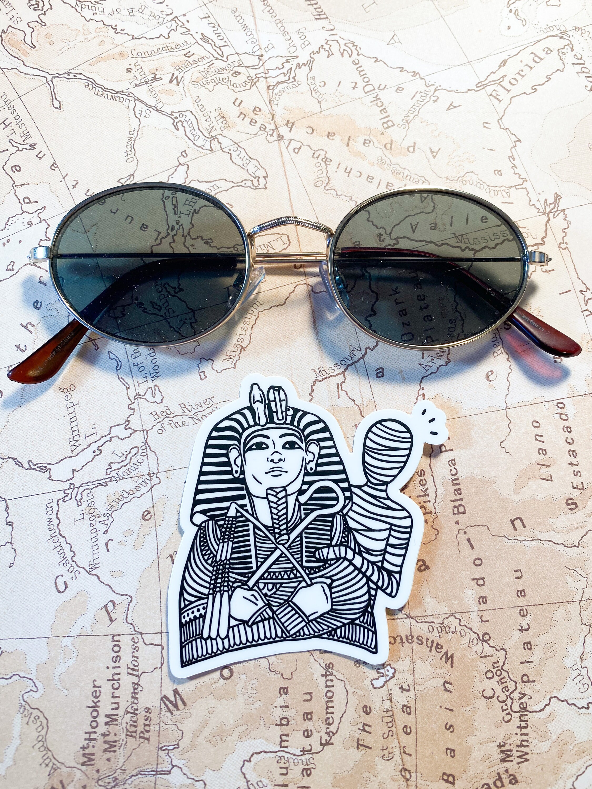 King Tut Sarcophagus Mummy Sticker, Egyptian Archeology History Museum ...