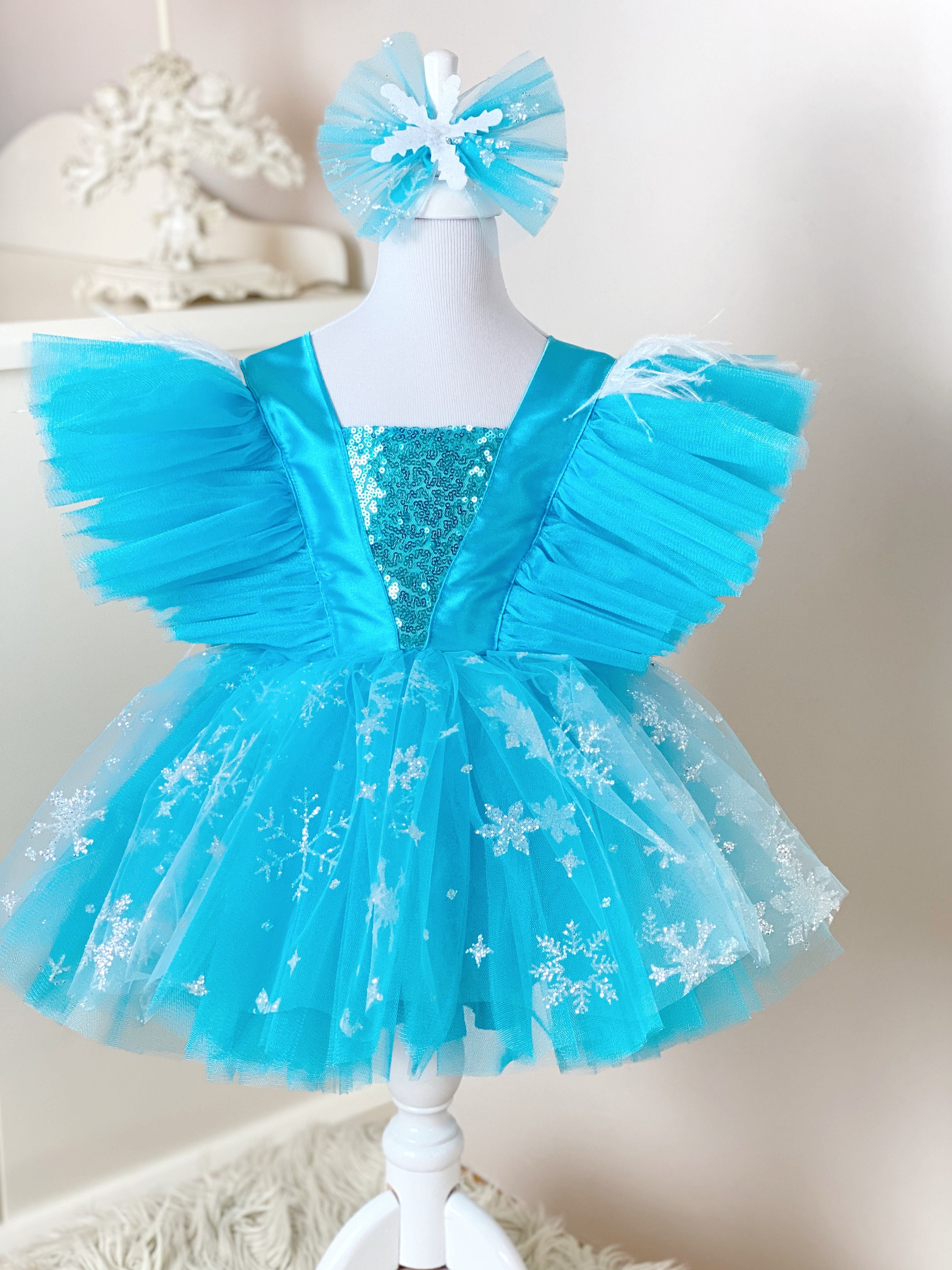 Elsa Inspired Costume, Frozen Girl Outfit, Elsa Birthday Girl Dress ...