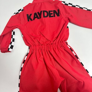 Red Racing Suit, Unisex Red Racer Suit, Car Birthday Party Costume ...