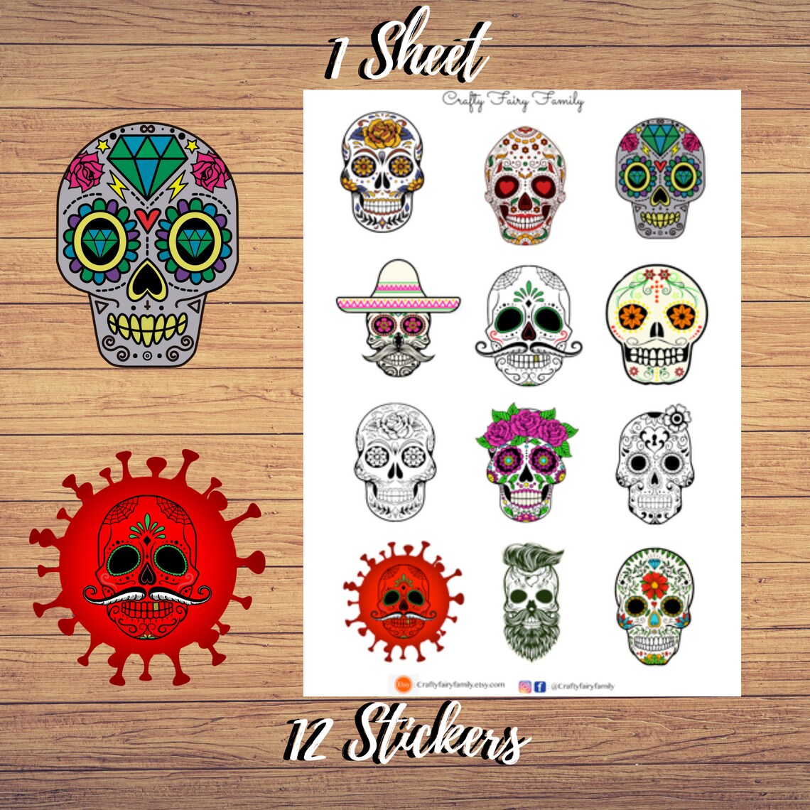 Halloween Sticker Catrina Sticker Day of the Dead Catrina - Etsy