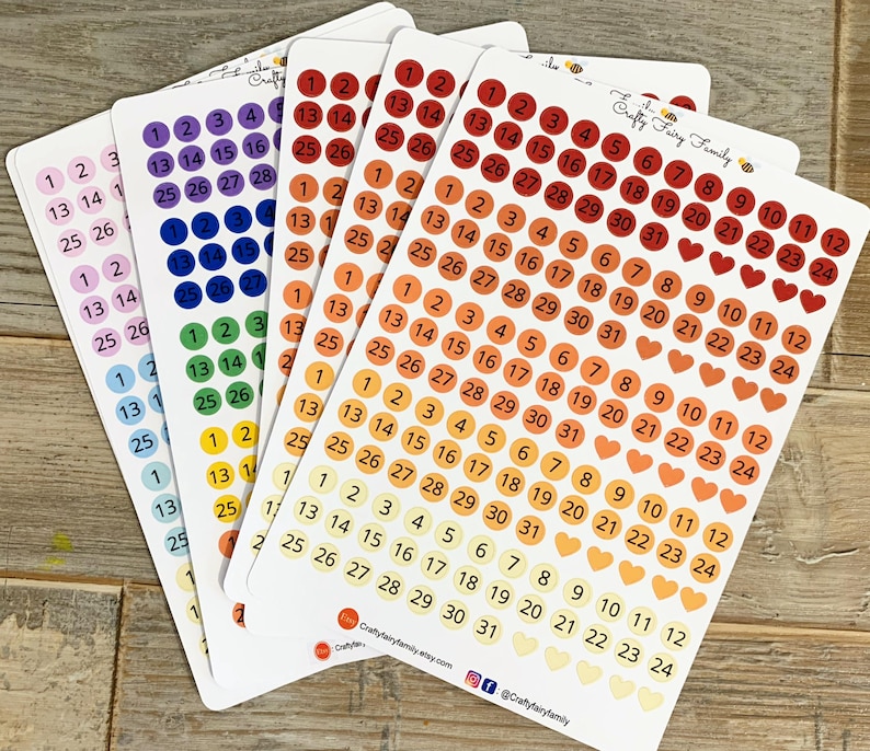 Date Numbers, Bujo Stickers, Planner Stickers, Erin Condren Stickers - Etsy
