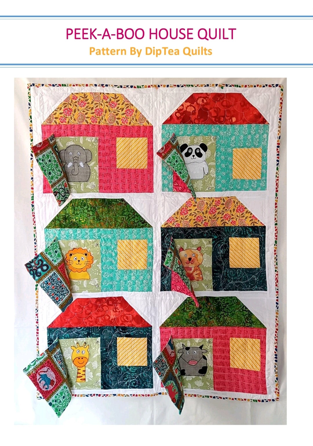 Buy PDF Pattern, Peek-a-boo House Quilt, Interactive Quilts, Baby Quilt ...