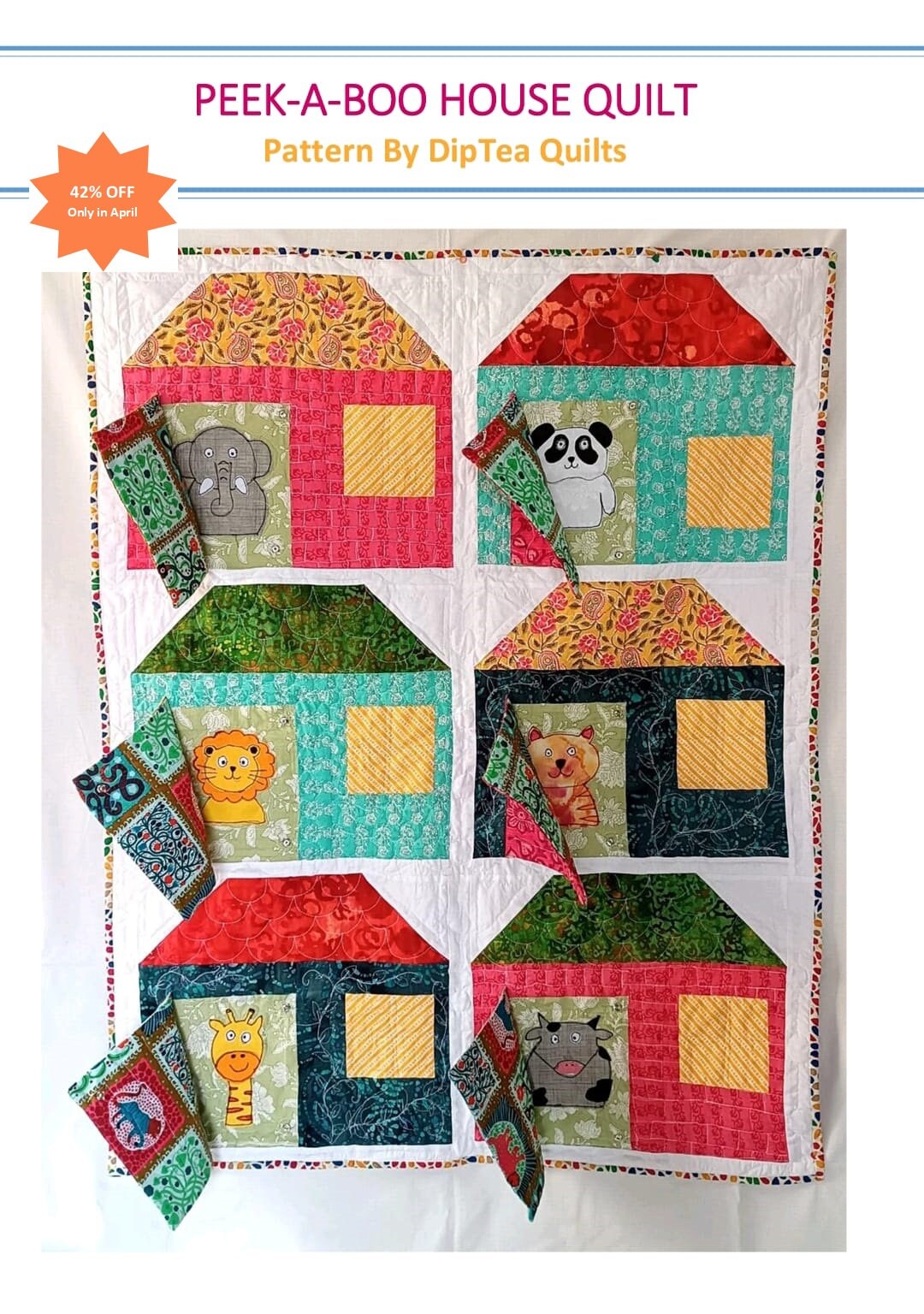Buy PDF Pattern Peek-a-boo House Quilt Interactive Quilts Baby Online ...