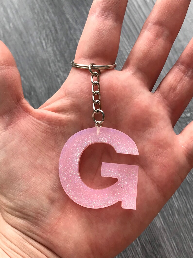 Light Pink Initial / Letter B E G K Keyrings All | Etsy