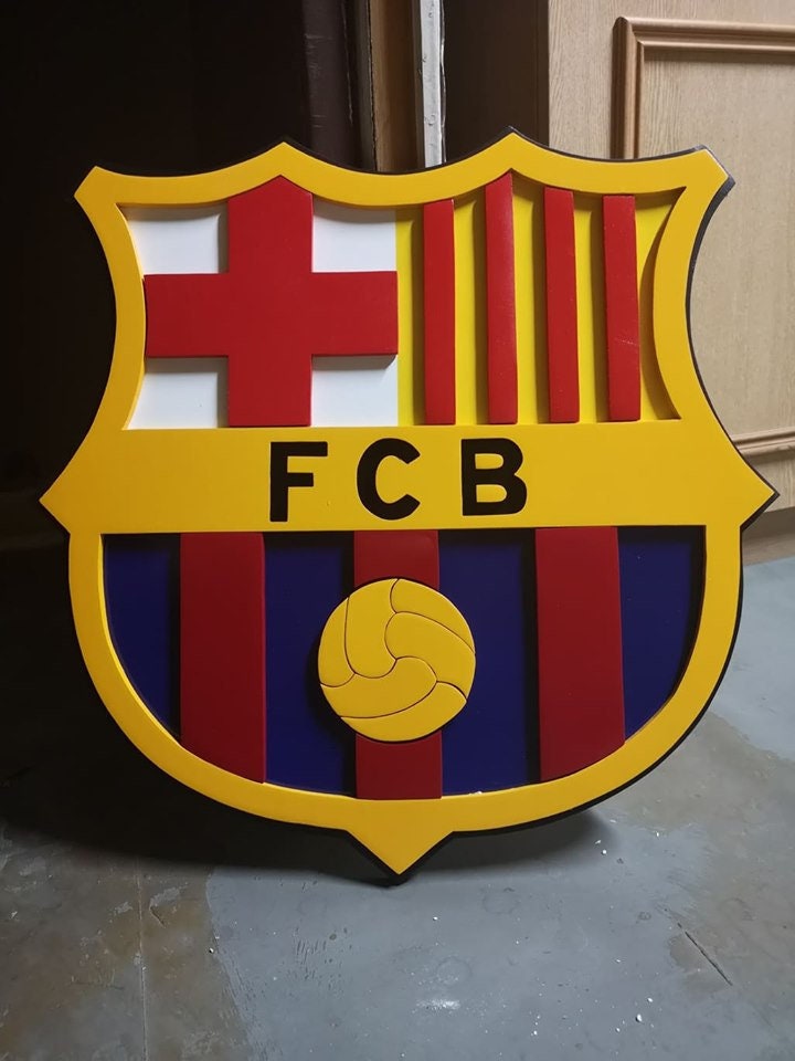 FC Barcelona 3d Coat of Arms Sign Logo Wood Handmade - Etsy