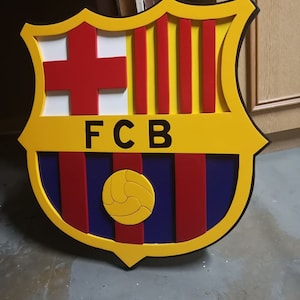 FC Barcelona 3d Coat of Arms Sign Logo Wood Handmade - Etsy