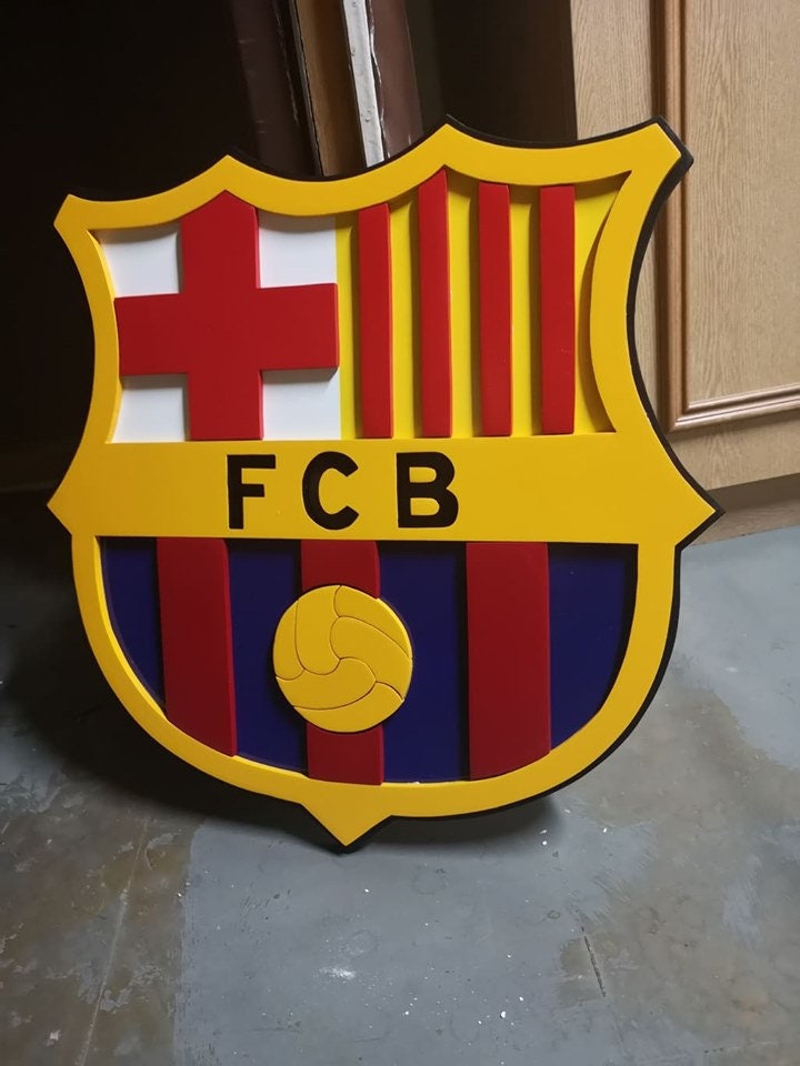 FC Barcelona 3d Coat of Arms Sign Logo Wood Handmade - Etsy