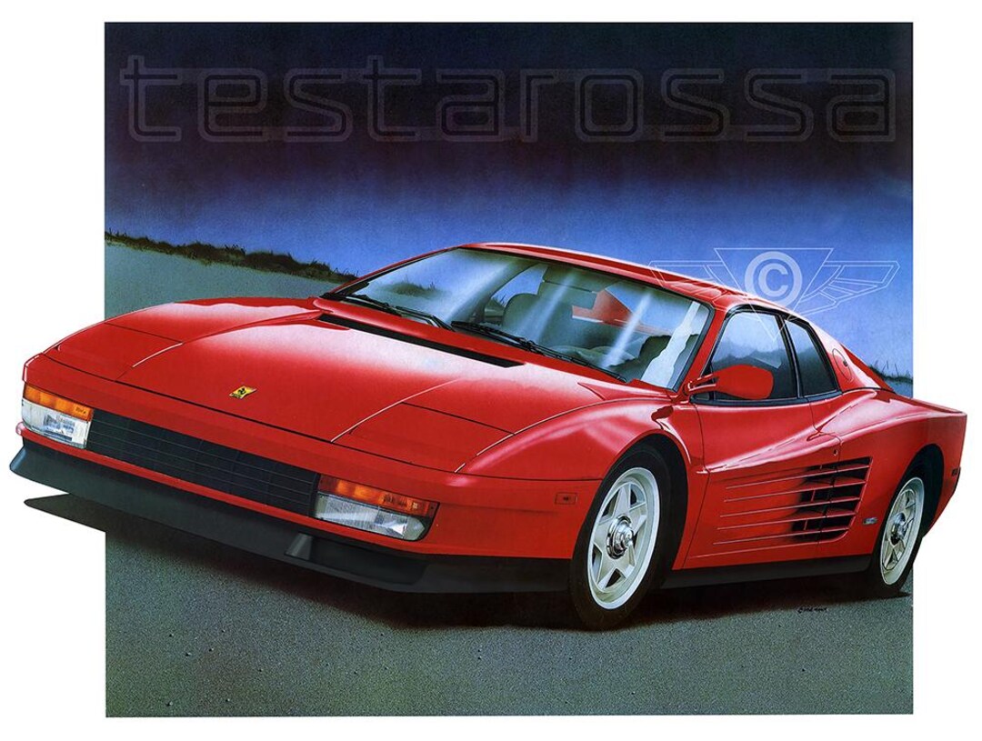 Fabulous Ferrari Testarossa Airbrush Art Poster - Etsy