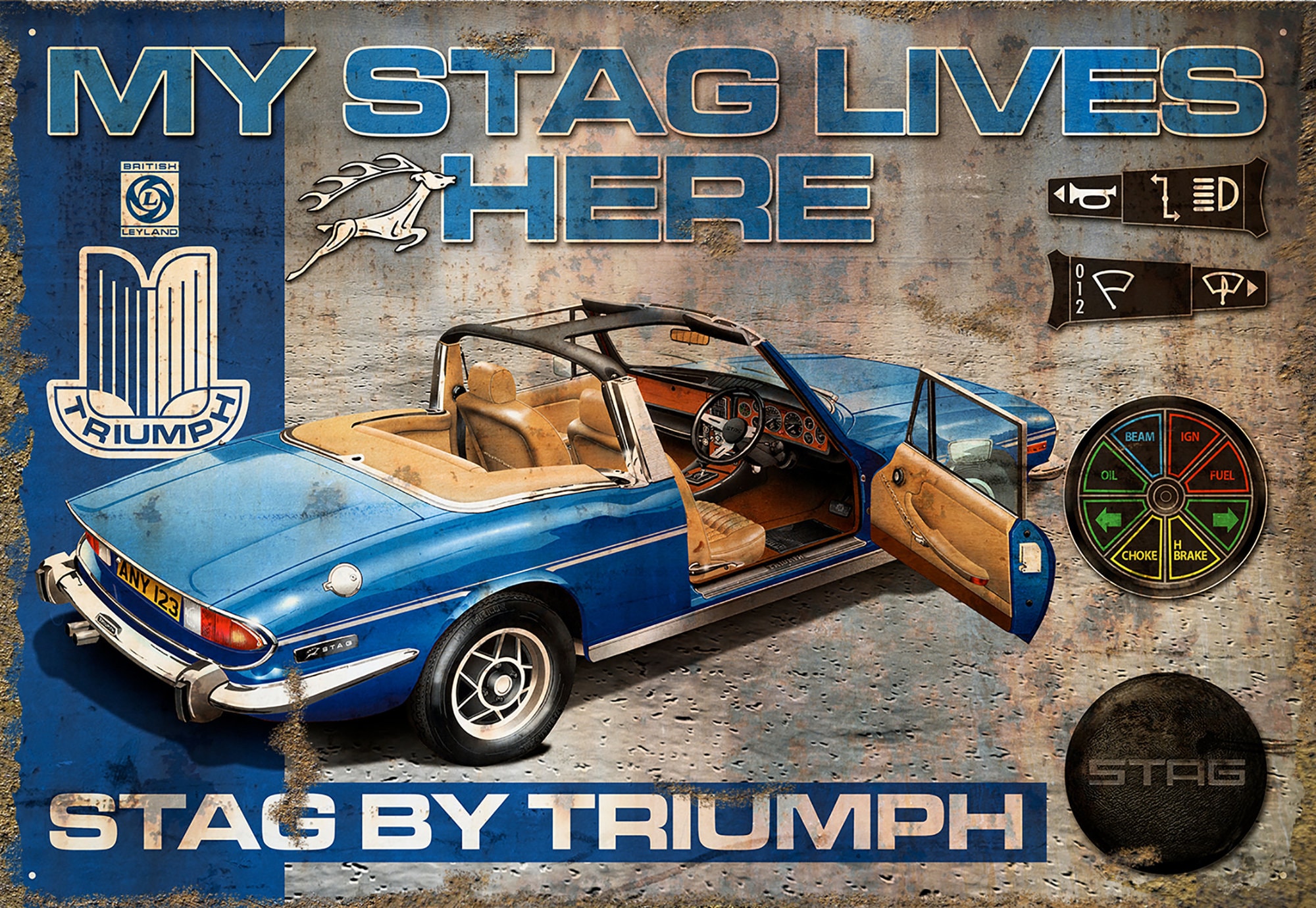 NEW Triumph Stag 'rusty' Garage Wall Sign. 12 - Etsy