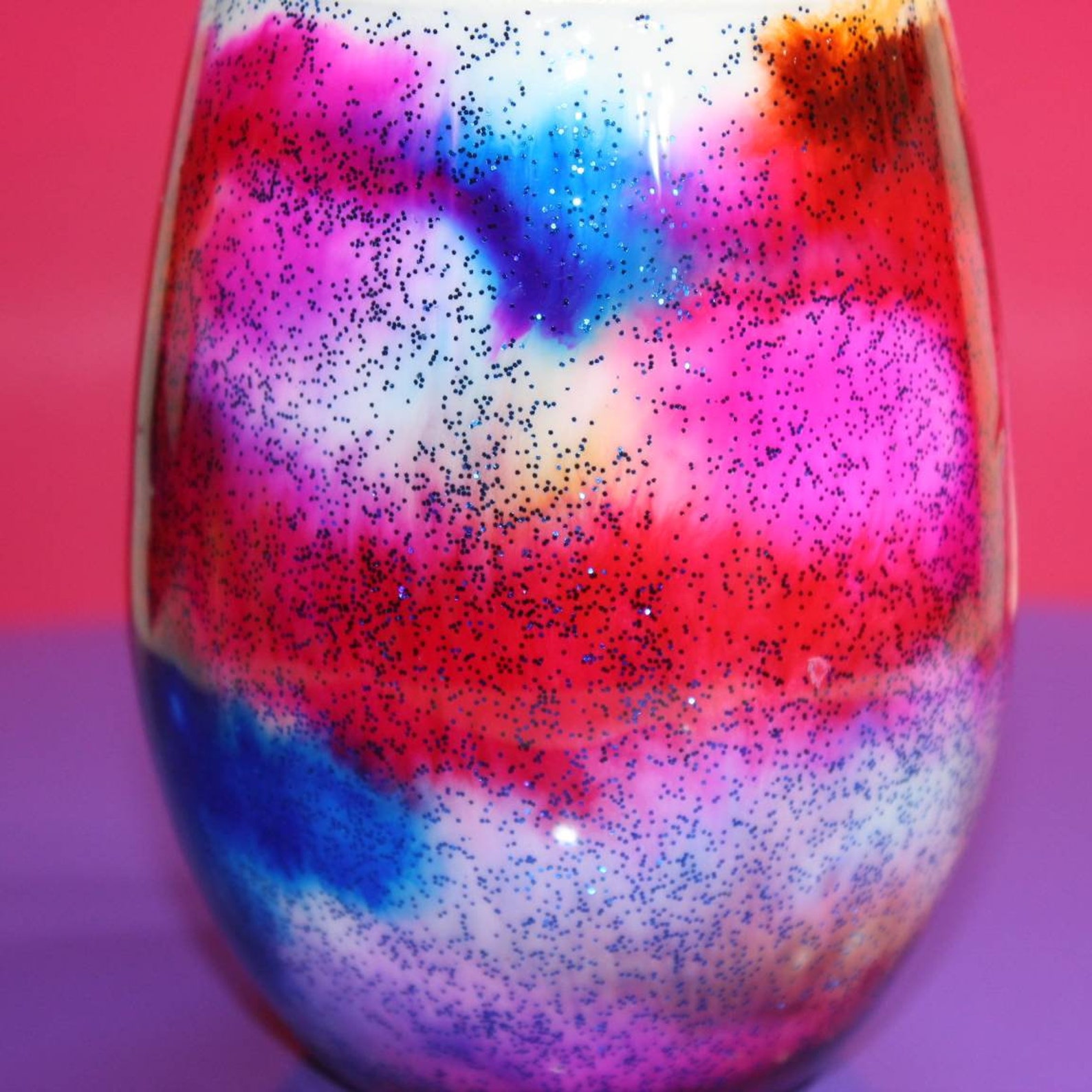 Stemless Wine Glass - Alcohol Ink (nebula - Deep Space ) - Etsy