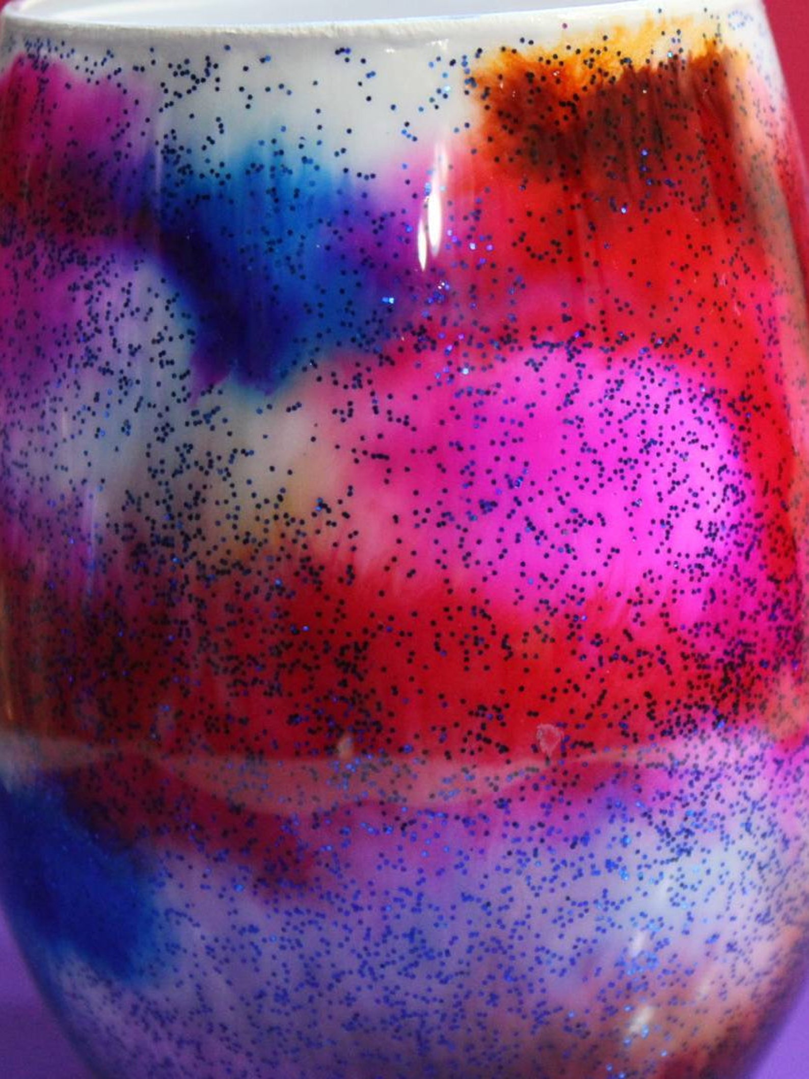 Stemless Wine Glass - Alcohol Ink (nebula - Deep Space ) - Etsy