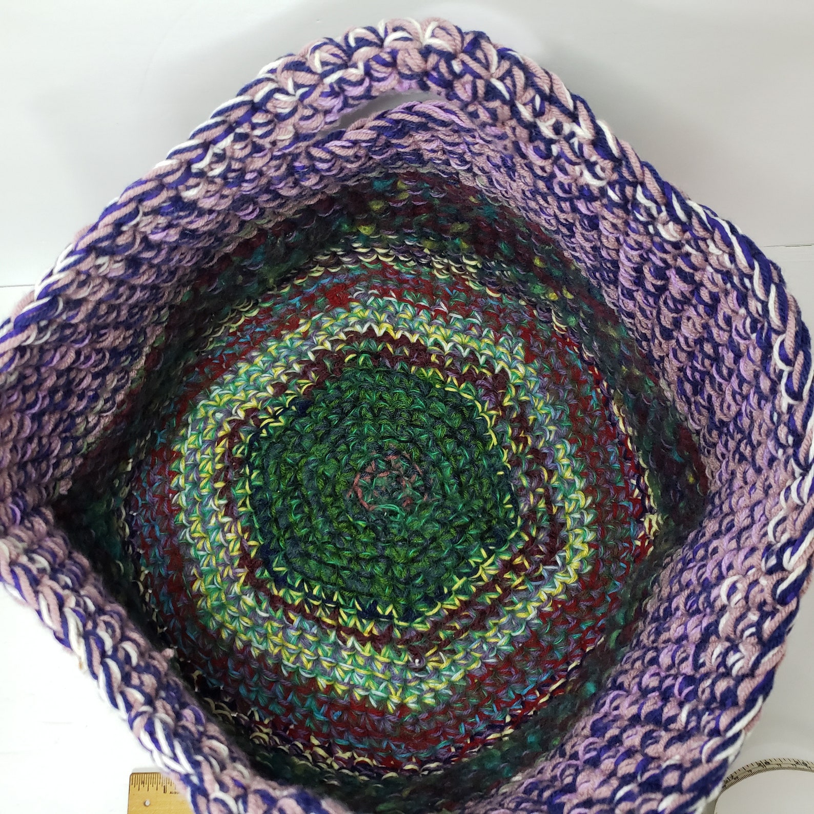 Handmade Crochet Tote/basket With Handles Multi-use Purple C4 - Etsy