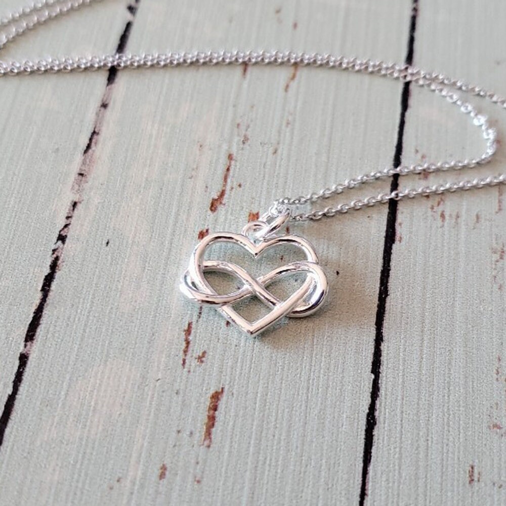 Infinity Heart Necklace Sterling Silver Infinity Heart - Etsy