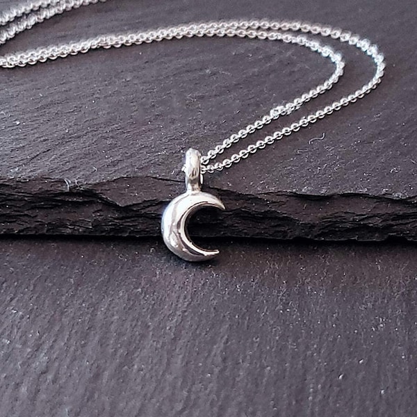 Silver Moon Necklace - Etsy