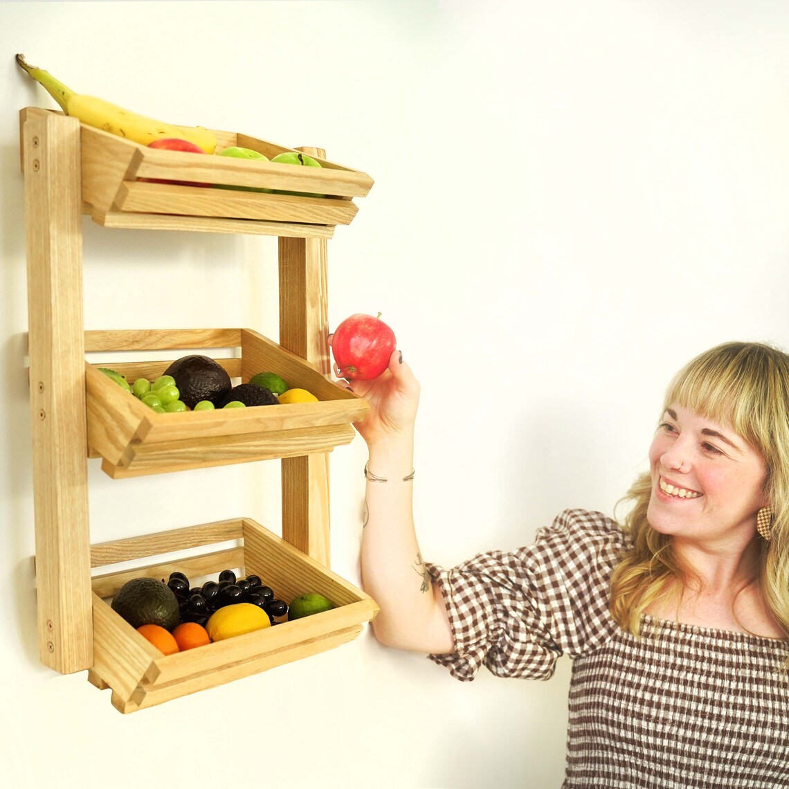 3 Tier Fruit Basket Tiered Basket Stand Fruit Storage | Etsy