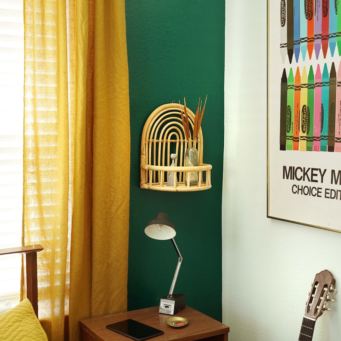 Rattan Shelf Rattan Wall Shelf Wicker Wall Shelf Rattan - Etsy