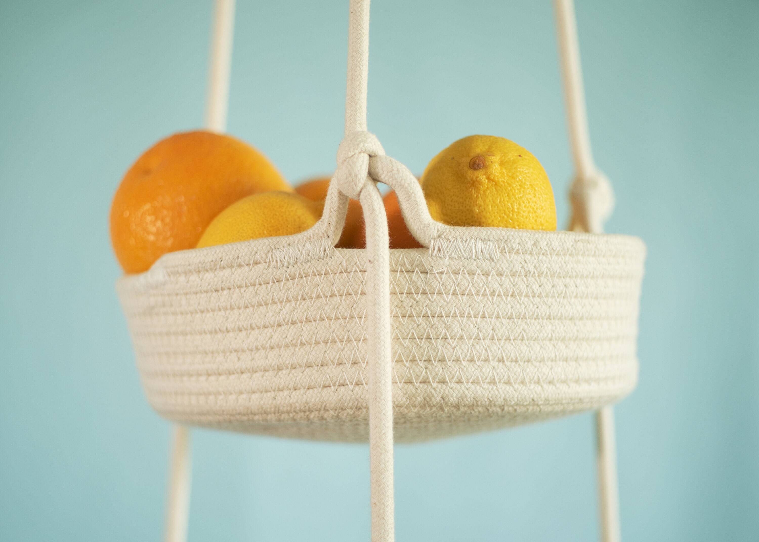 Cotton Rope Hanging Fruit Basket 3 Tier Woven Macramé Fruit | Etsy