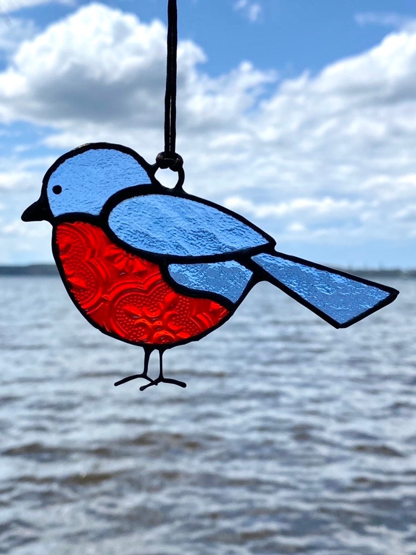 Leadlight Red Robin Bird Suncatcher / Christmas Ornament / Stained ...