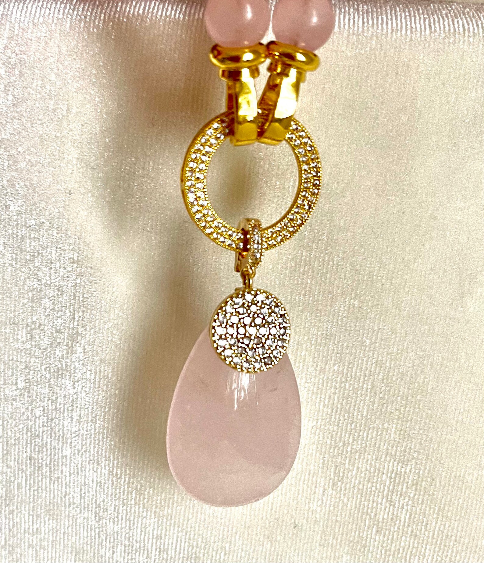 Womens Natural Rose Quartz Stone 8 Mm 18 K Gold Plated - Etsy