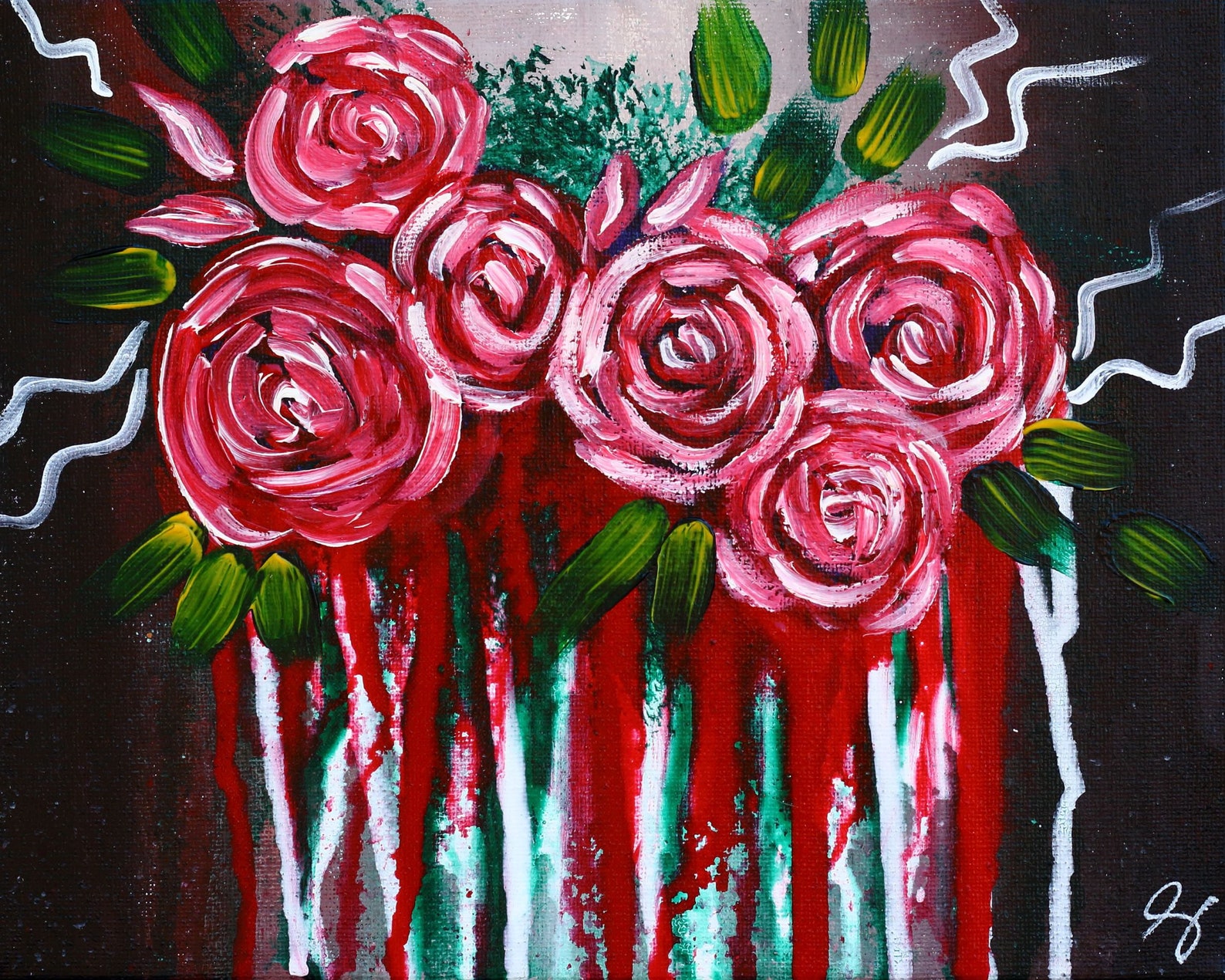 Drippy Roses-digital Print of Original Artwork" for Use as Wall Art ...