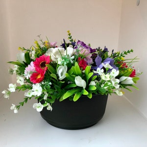 Cemetery Grave Memorial Artificial Flower Pot Spring Country Cottage ...