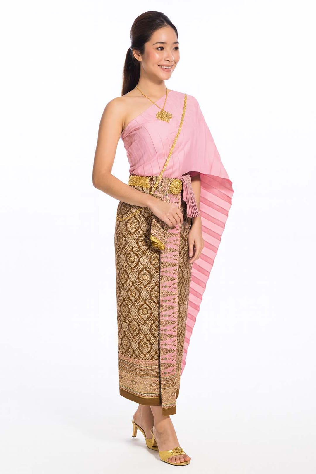 Thai Wedding Outfit: Pink Sabai & Batik Sarong - Etsy