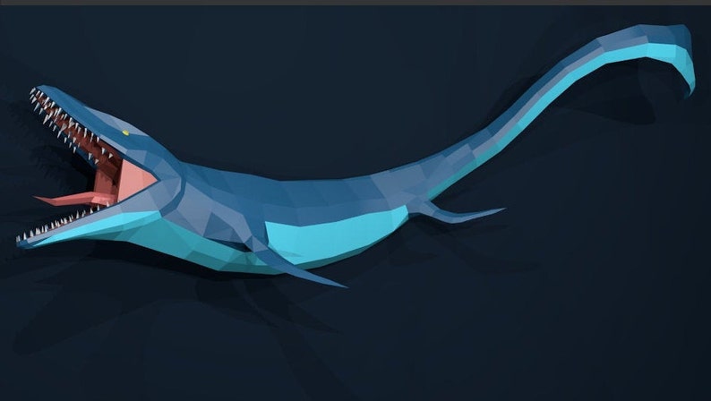 Papercraft 3D Mosasaurus wall Dinosaur Pdf template Low - Etsy México