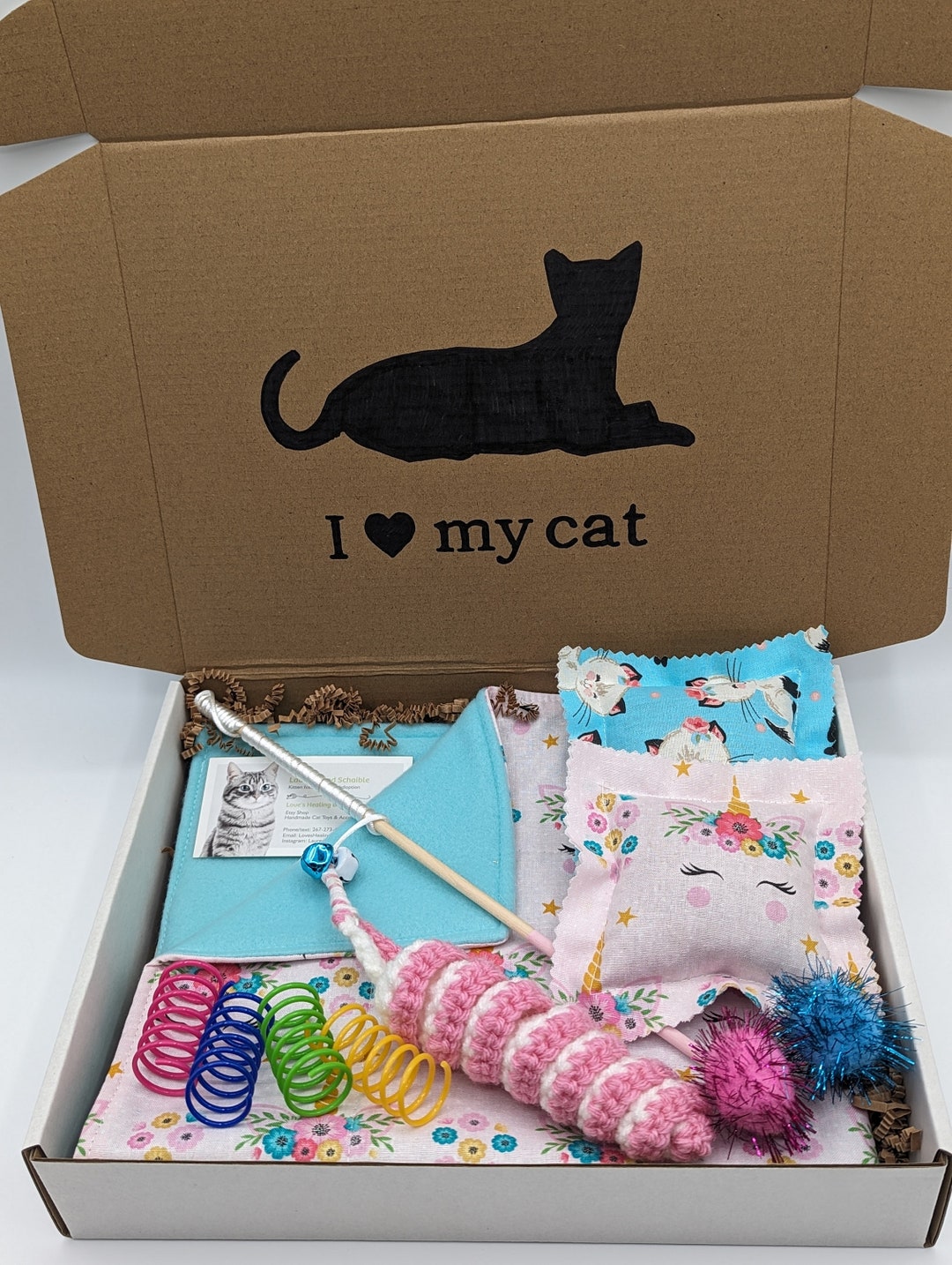 Handmade ~bound to Bond~ Caticorn Catnip Toy Gift Box, Catnip Toy Box ...