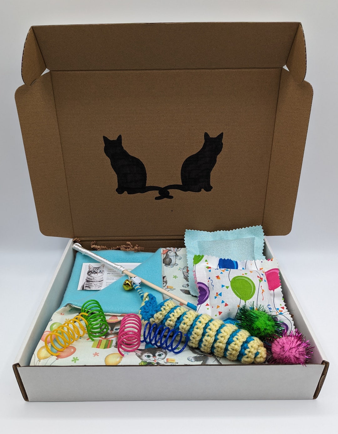 Handmade ~bound to Bond~ Happy Birthday Catnip Toy Gift Box, Catnip Toy ...