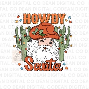 Cowboy Santa PNG, Howdy Santa Png, Retro Santa Png, Santa Claus Png ...