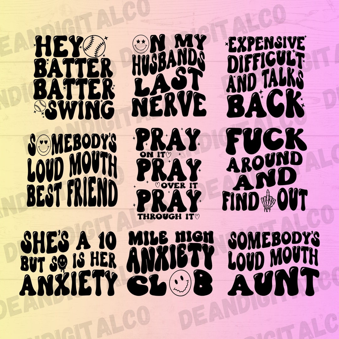 PNG SVG Retro Bundle Sublimation Png, Instant Download, Trendy Wavy ...