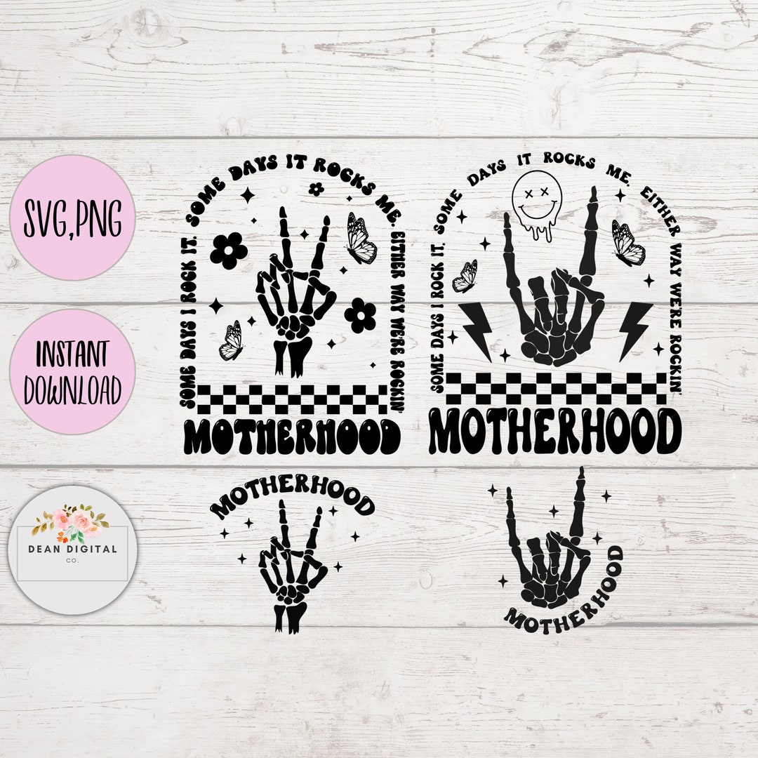 Motherhood Some Day I Rock It SVG Png Bundle, Retro Motherhood ...