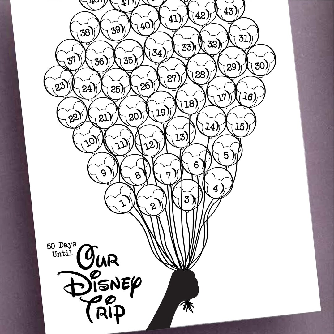 50 Days Colouring Countdown Sheet Holiday Vacation Digital - Etsy