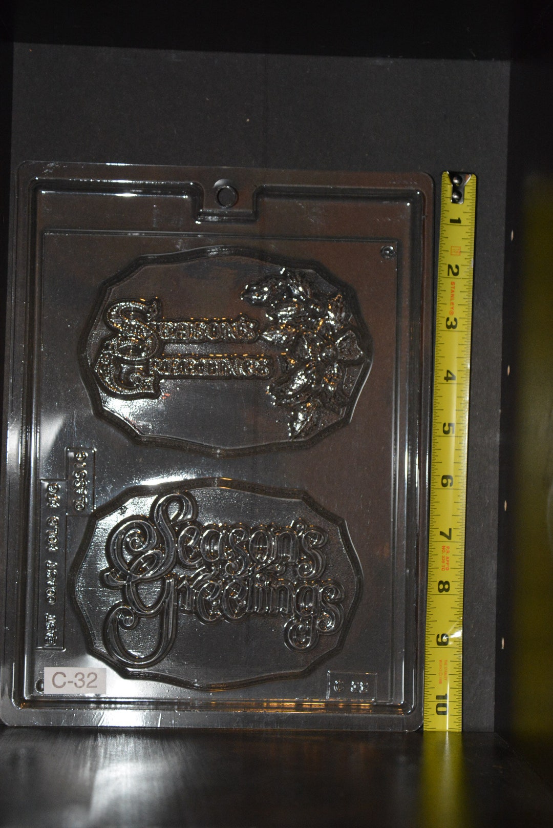 SEASON'S GREETINGS PLAQUE Mold - Etsy