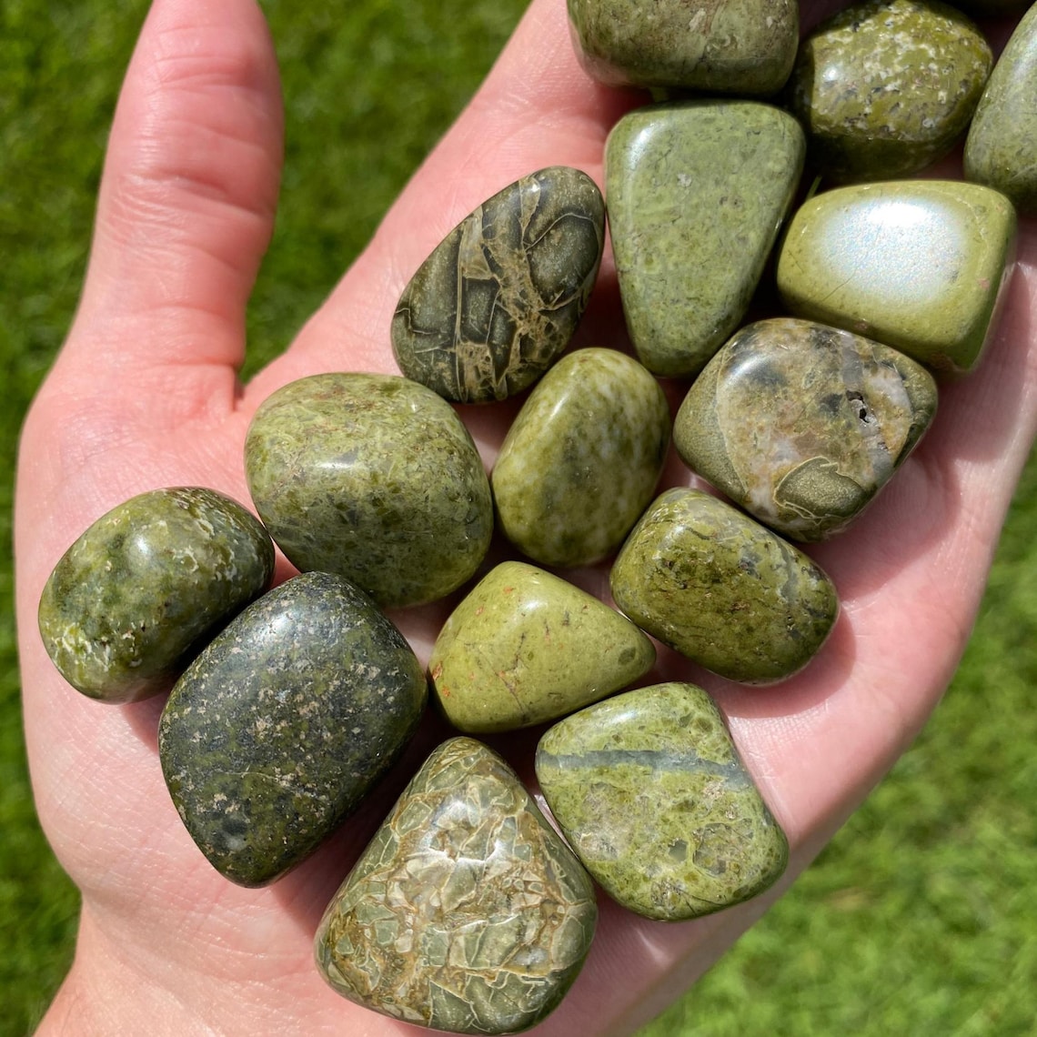 Epidote Tumbled Crystal Healing Stone Healing Crystals | Etsy