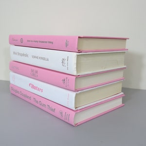 Pink Decorative Books, Pink and White Books, Set of 5, Book Bundle ...