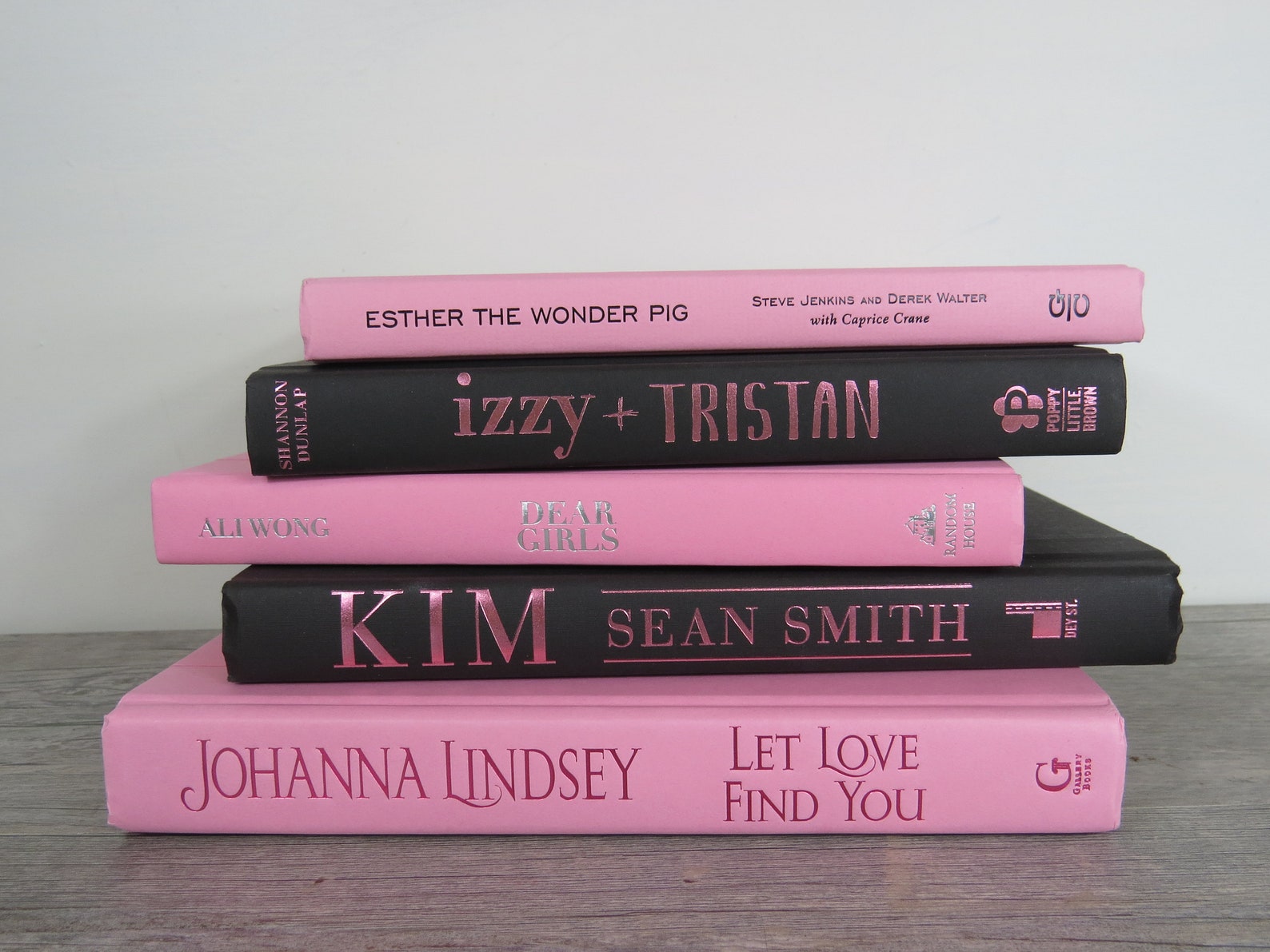 Pink Decorative Books Pink Books Pink and Black Book | Etsy