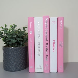 Pink Decorative Books, Pink and White Books, Set of 5, Book Bundle ...